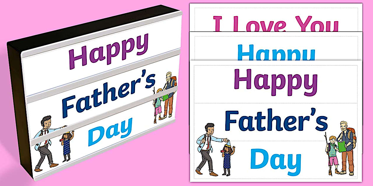 Father's Day Light Box Inserts - Australia, EYLF, Topics and events,