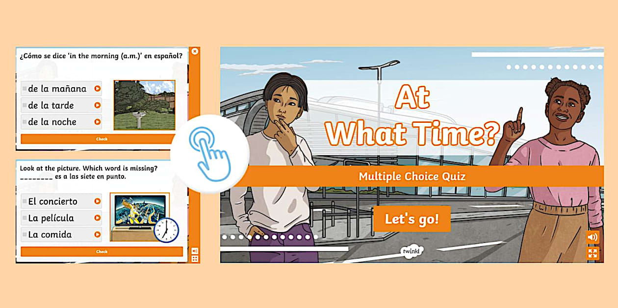 👉 Spanish: At What Time? Interactive Quiz (profesor hizo)