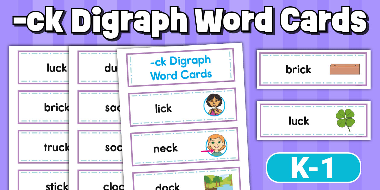 -ck Digraph Word Cards