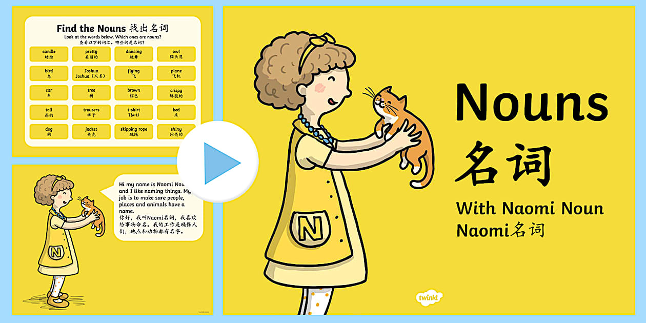 Nouns PowerPoint English/Mandarin Chinese - Nouns Powerpoint