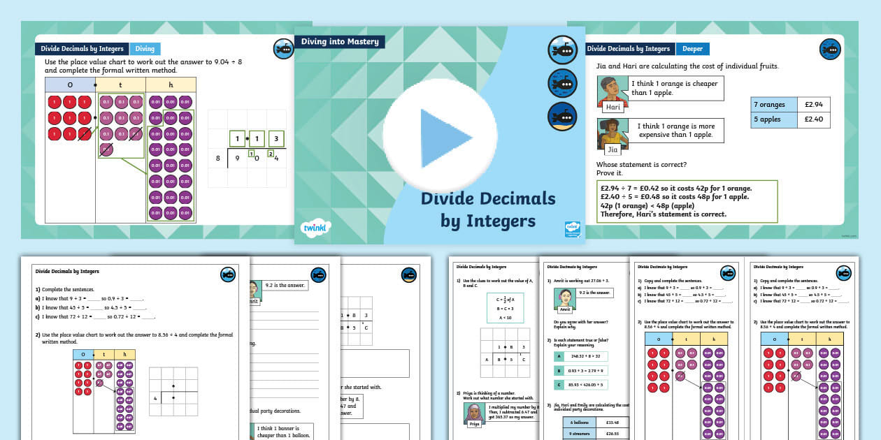👉 Year 6 Diving into Mastery: Step 8 Divide Decimals by Integers ...