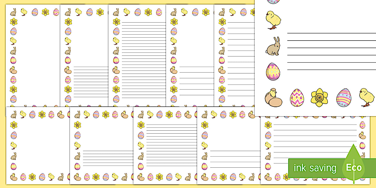 Editable Easter Page Borders (teacher made) - Twinkl
