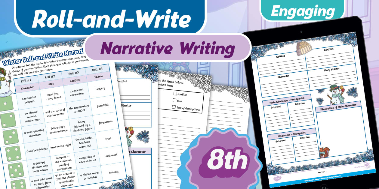 Eighth Grade Winter Break Roll-and-Write Narrative Writing