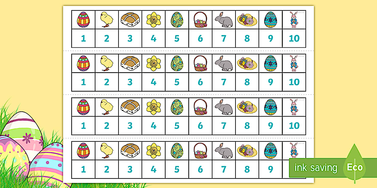 Easter Number Track (1-10) (teacher made) - Twinkl
