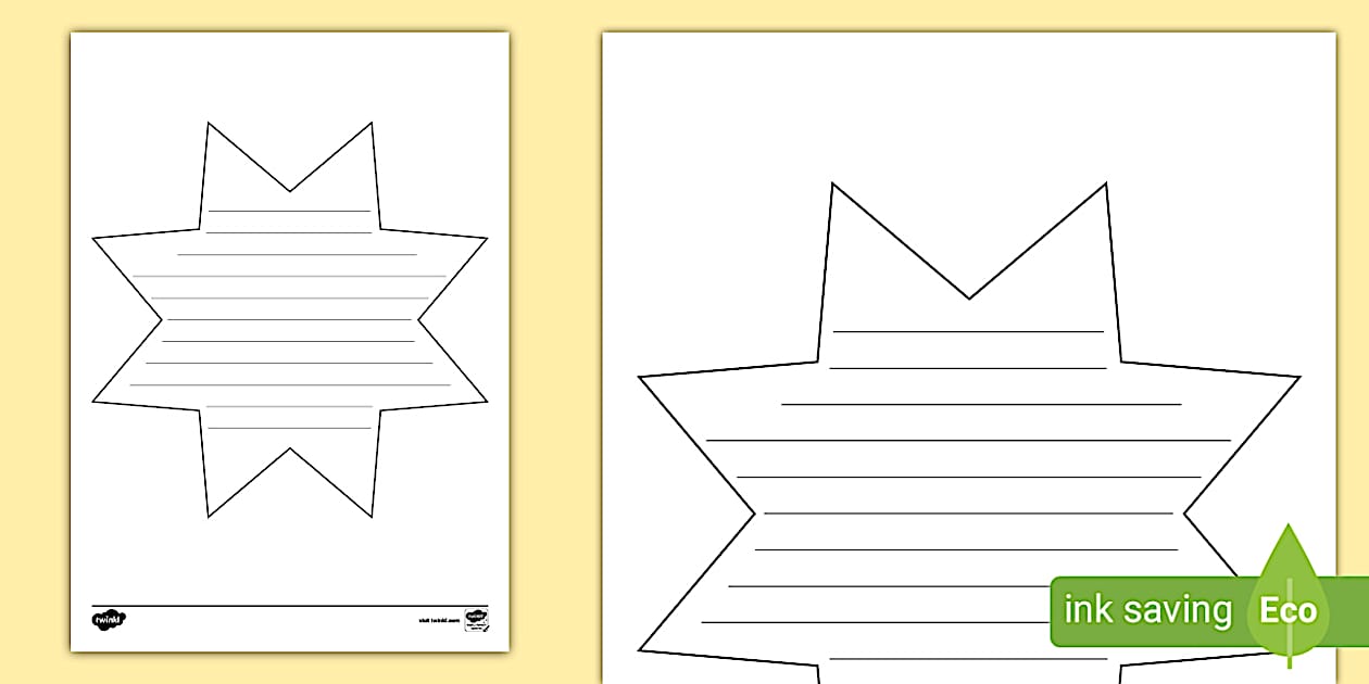 Eight Pointed Star Writing Template (Teacher-Made) - Twinkl