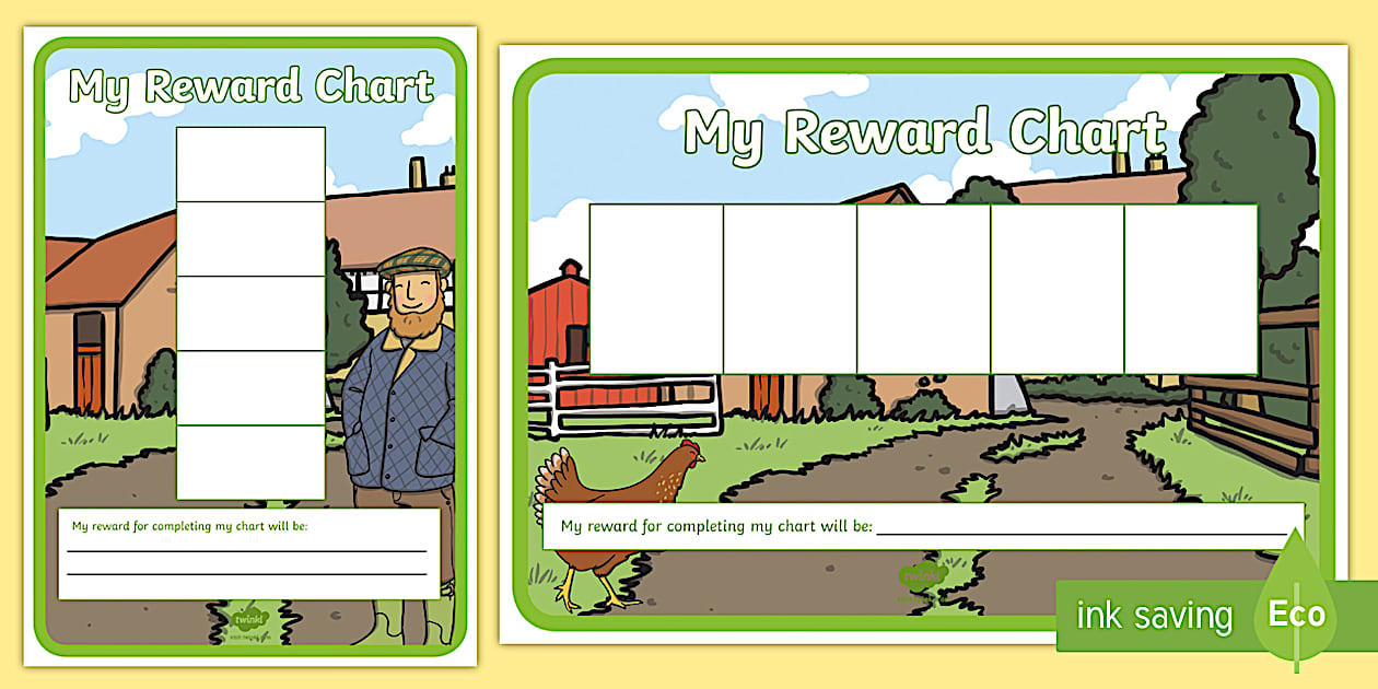 Editable Farm 5-Frame Sticker Reward Charts (teacher made)