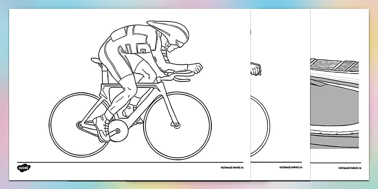 Jocurile Olimpice: Ciclism – Desene de colorat - Twinkl