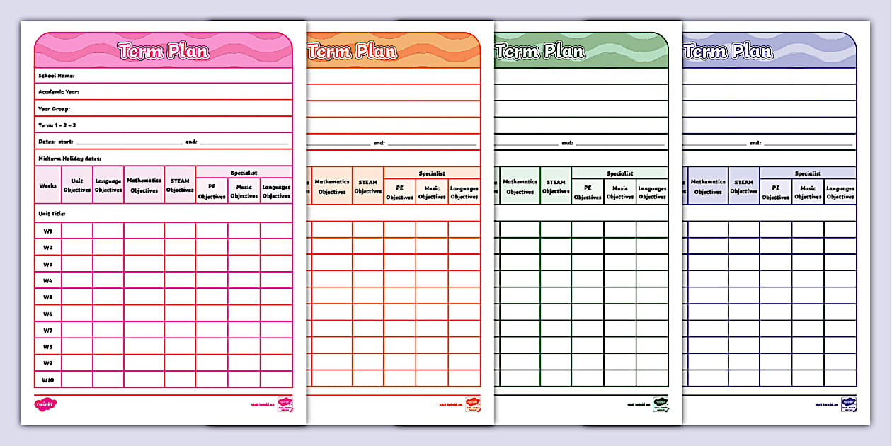 Term Plan Template (teacher made) - Twinkl