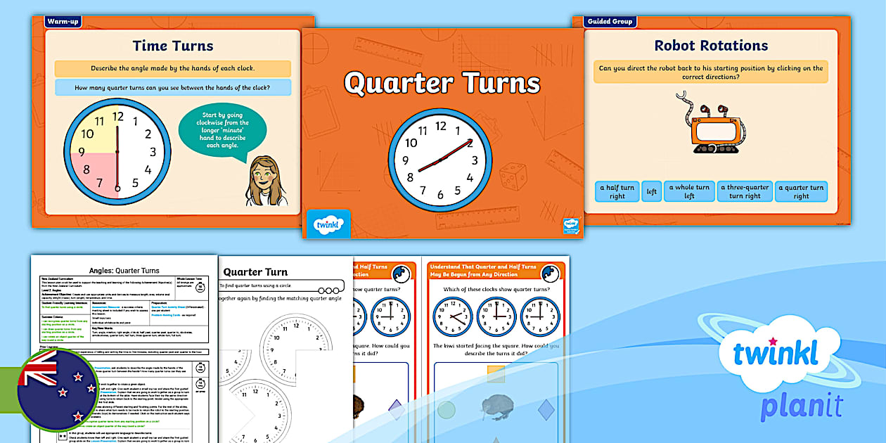 Level 2 Angles: Understand That Quarter and Half Turns May Be Begun ...