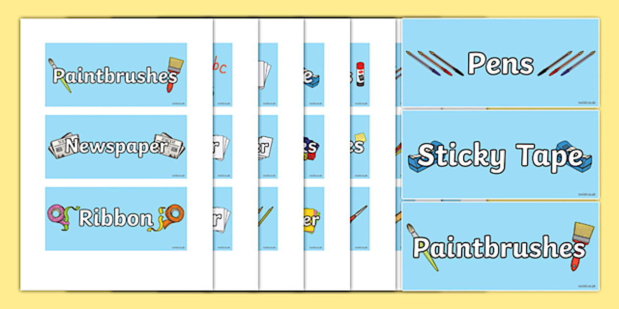 Editable Classroom Equipment Large Tray Labels - Twinkl