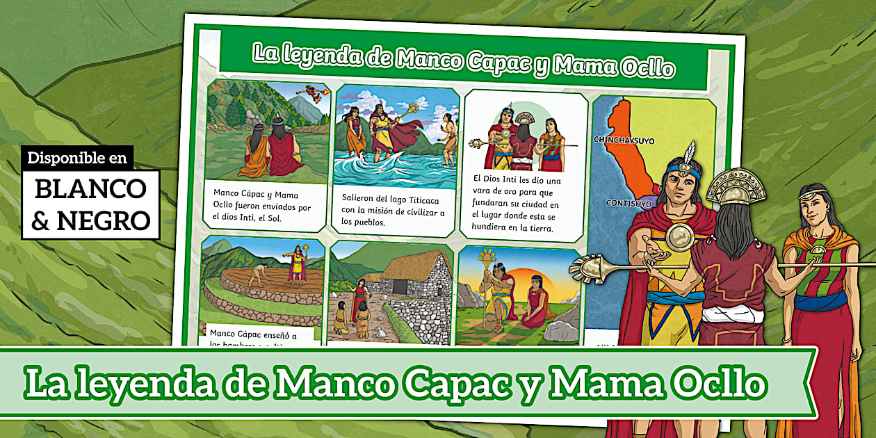Lámina de la leyenda de Manco Capac y Mama Ocllo | Twinkl
