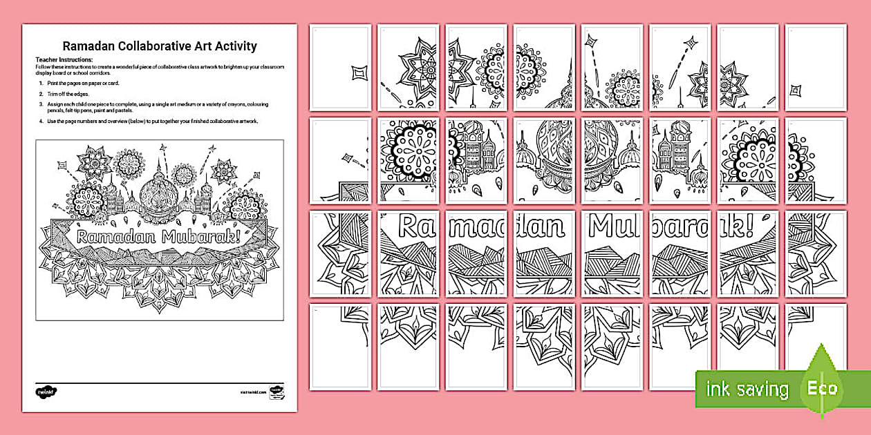 Ramadan Collaborative Colouring Activity - Islam - Twinkl
