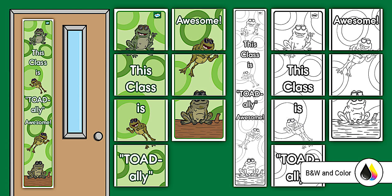 "TOAD-ally" Awesome Class Vertical Door Banner