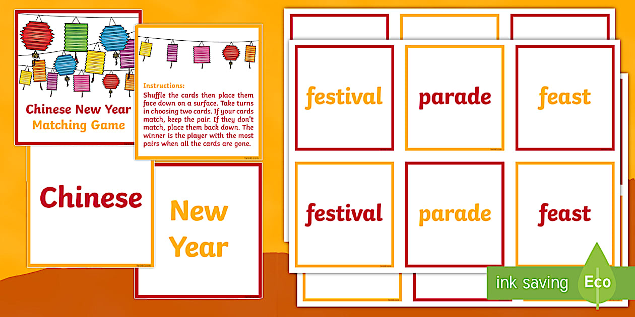 Chinese New Year Word Matching Game - Twinkl