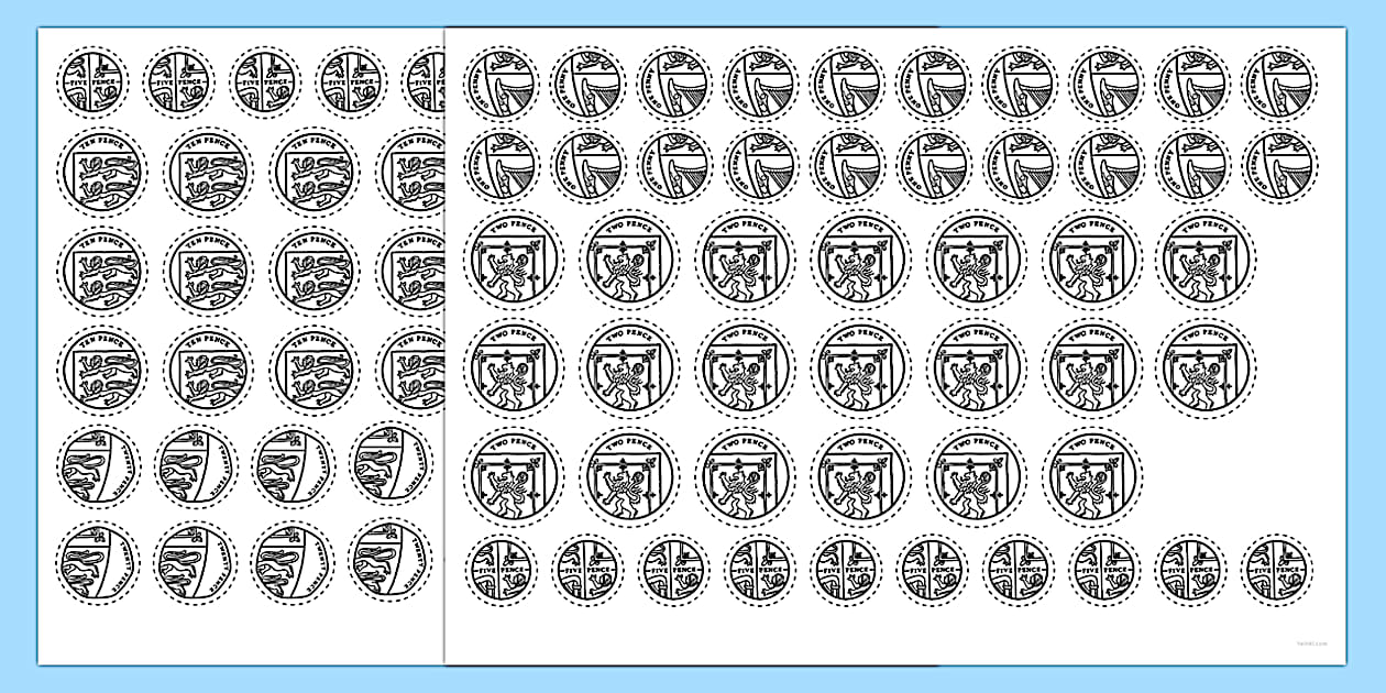 Coins up to 20p Cut-Outs - Twinkl