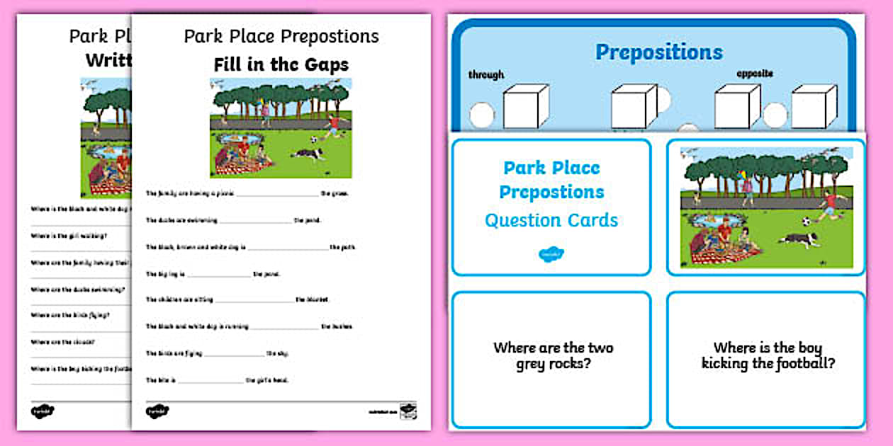 Park Place Prepositions Pack (teacher made) - Twinkl