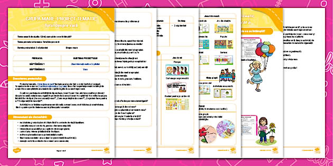 Grupa mare: Totul despre vară – Proiect tematic - Twinkl