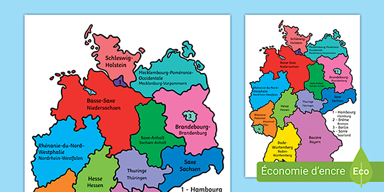 Poster : Les Länder allemands (Teacher-Made) - Twinkl