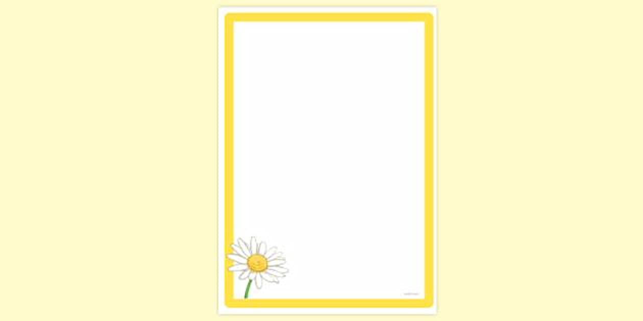 Daisy Page Border to Print | Page Borders | Twinkl - Twinkl