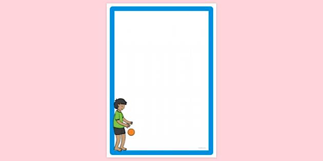 Child with Ball Page Border | Page Borders | Twinkl - Twinkl