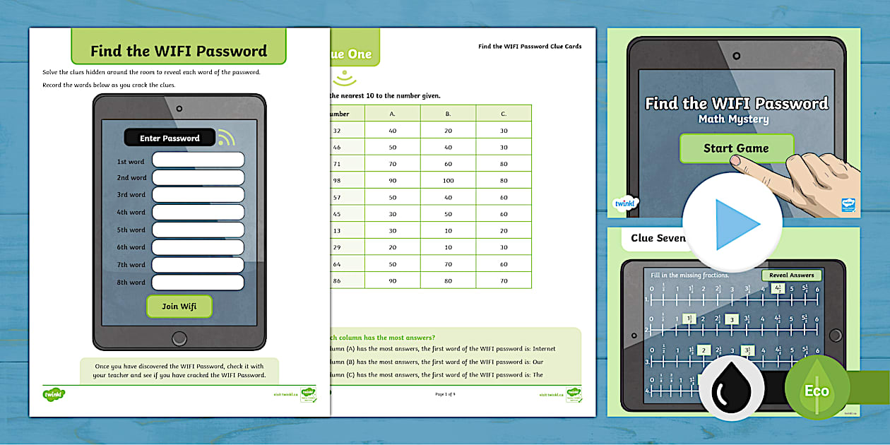 Find the WIFI Password Math Mystery (Teacher-Made) - Twinkl