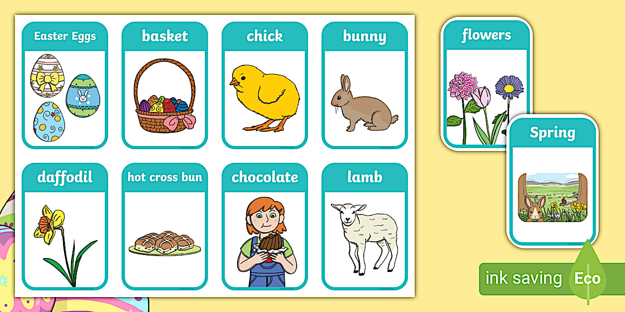 Black and White Easter Flashcards (Teacher-Made) - Twinkl