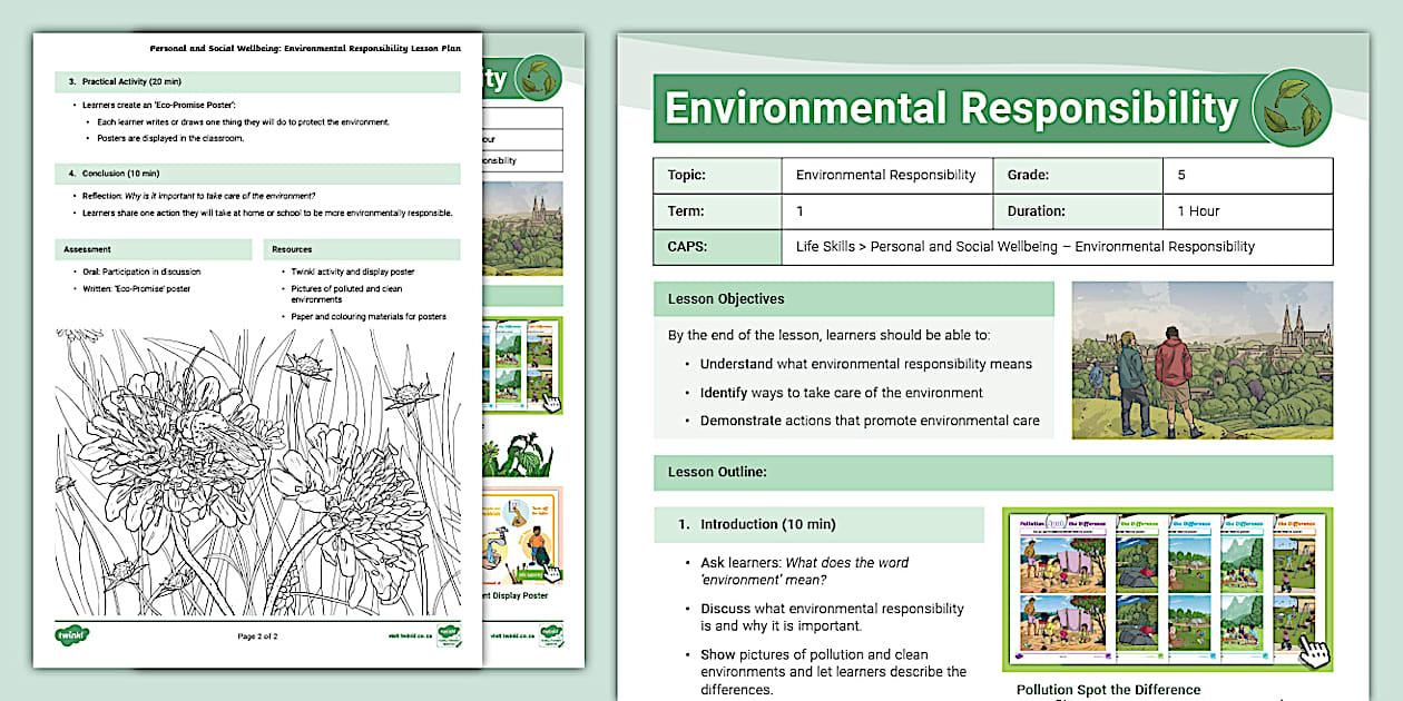 Gr 5 Life Skills: Environmental Responsibility Lesson Plan
