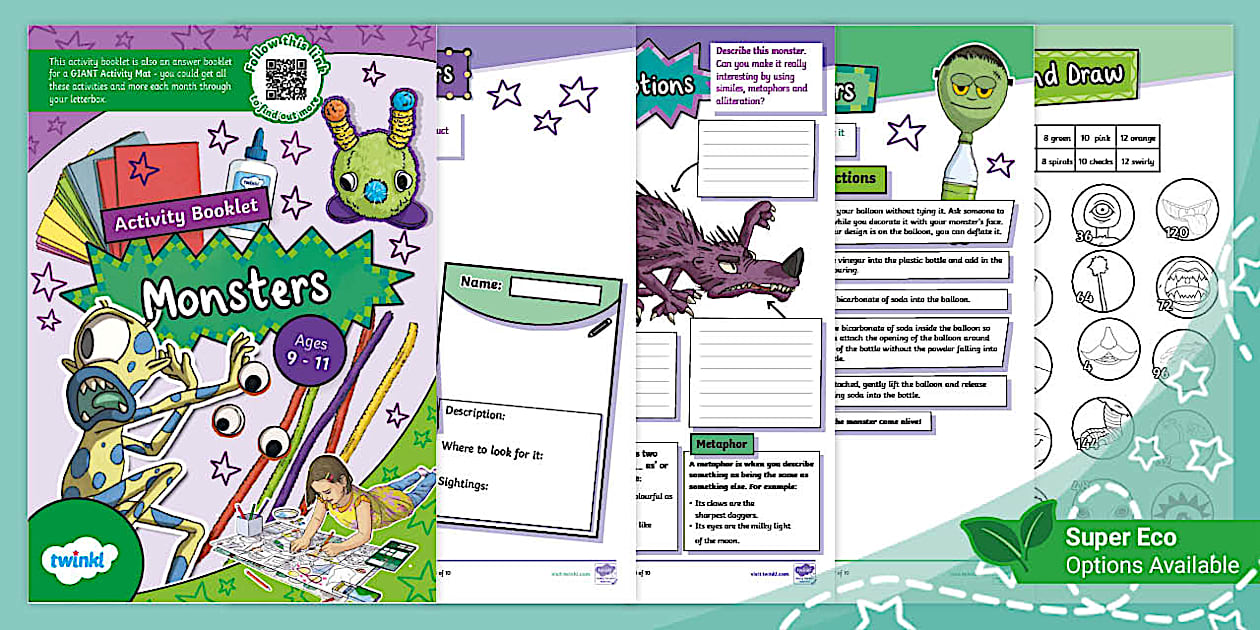 Monsters Activity Booklet (Ages 9 - 11) (teacher made)