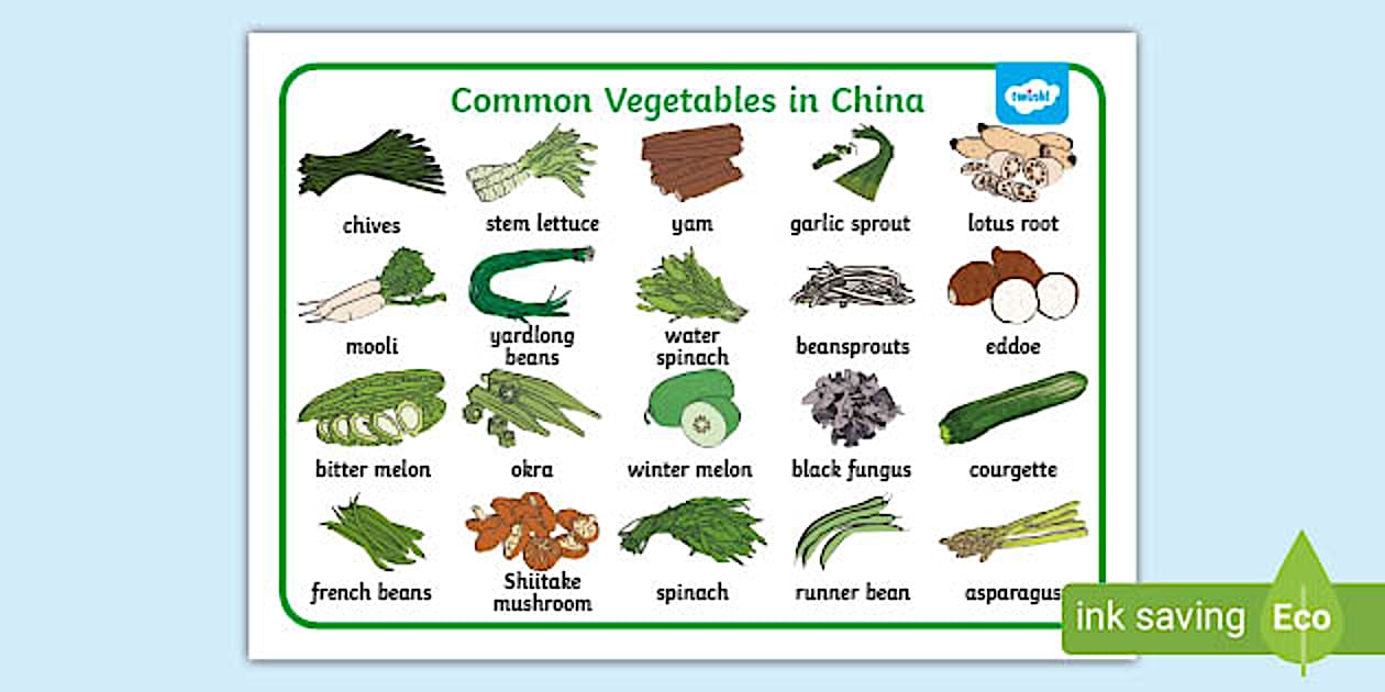 Common Vegetables in China Word mat (Teacher-Made) - Twinkl