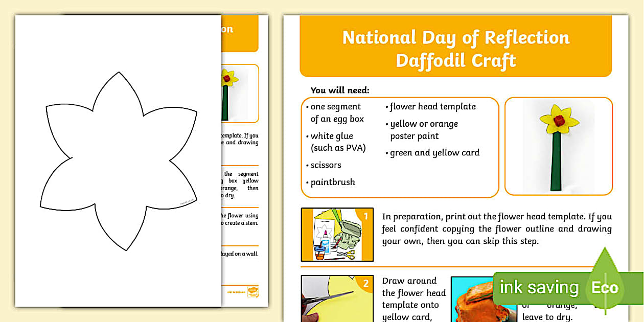 National Day of Reflection Daffodil Craft Instructions
