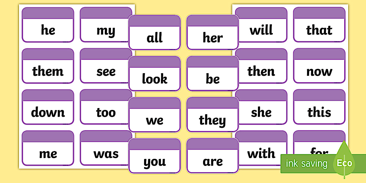 Editable Phase 3 High Frequency Words and Tricky Words Flashcards