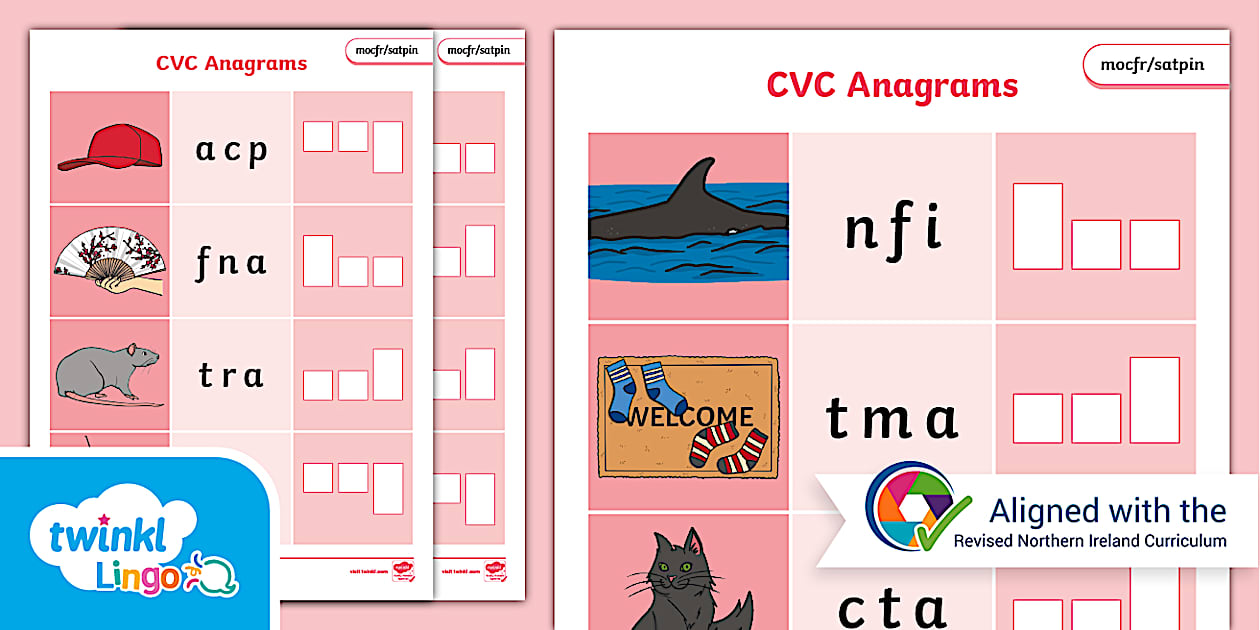 Mocfr/satpin - CVC Anagrams (teacher made) - Twinkl