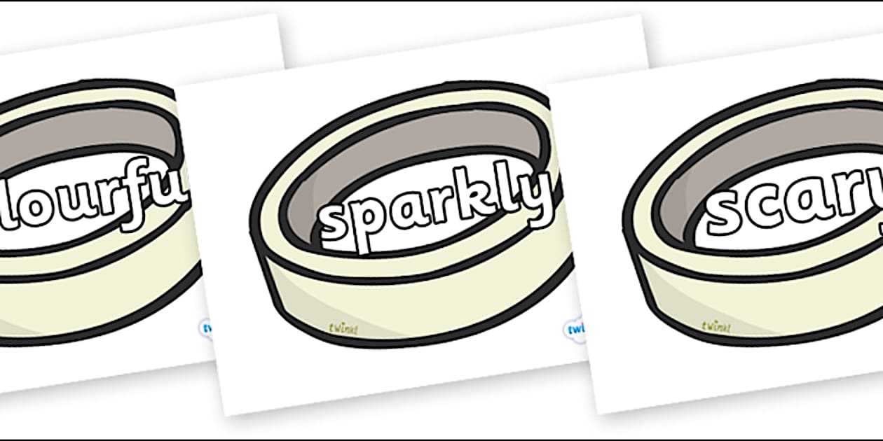 Cursive Wow Words on Silver Rings (teacher made) - Twinkl