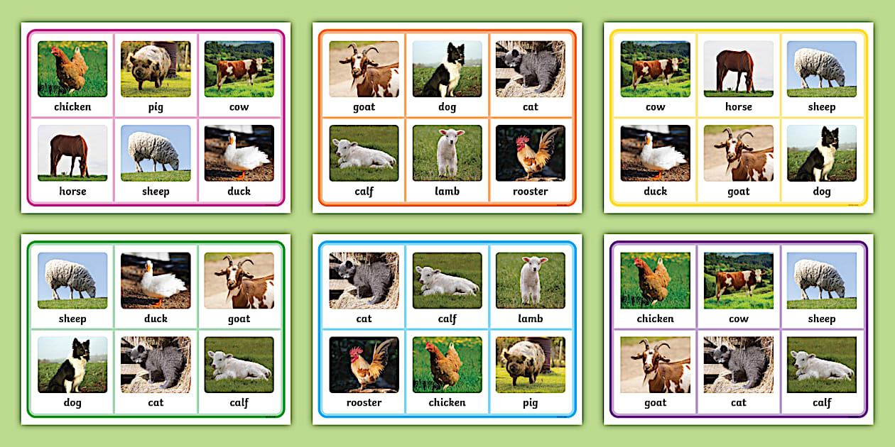 Farm Animals Photo Bingo - KS1 (teacher made) - Twinkl
