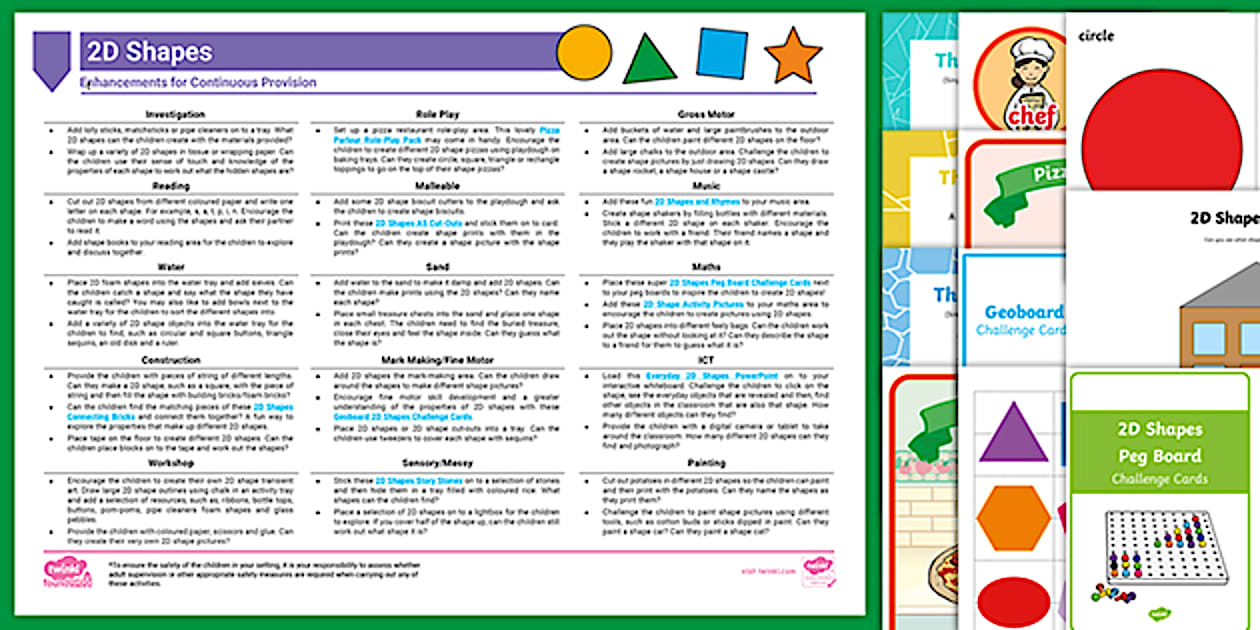 EYFS 2D Shapes Continuous Provision Planning Ideas Resource Pack