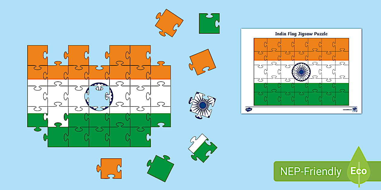 India Flag Jigsaw Puzzle (teacher made) - Twinkl