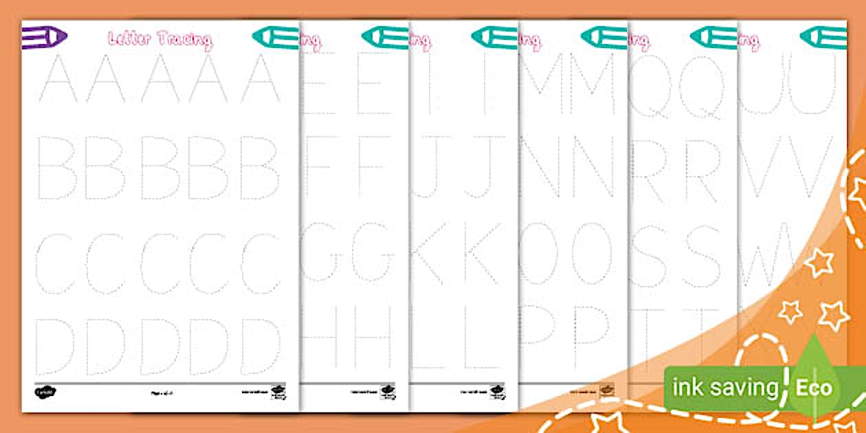 Letter, Number and Shape Tracing Activity Pack - Twinkl