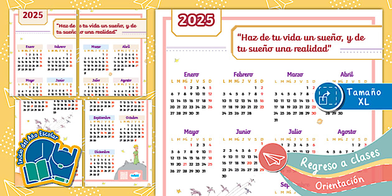 Calendario Anual | 2025 | El Principito | Chile - Twinkl