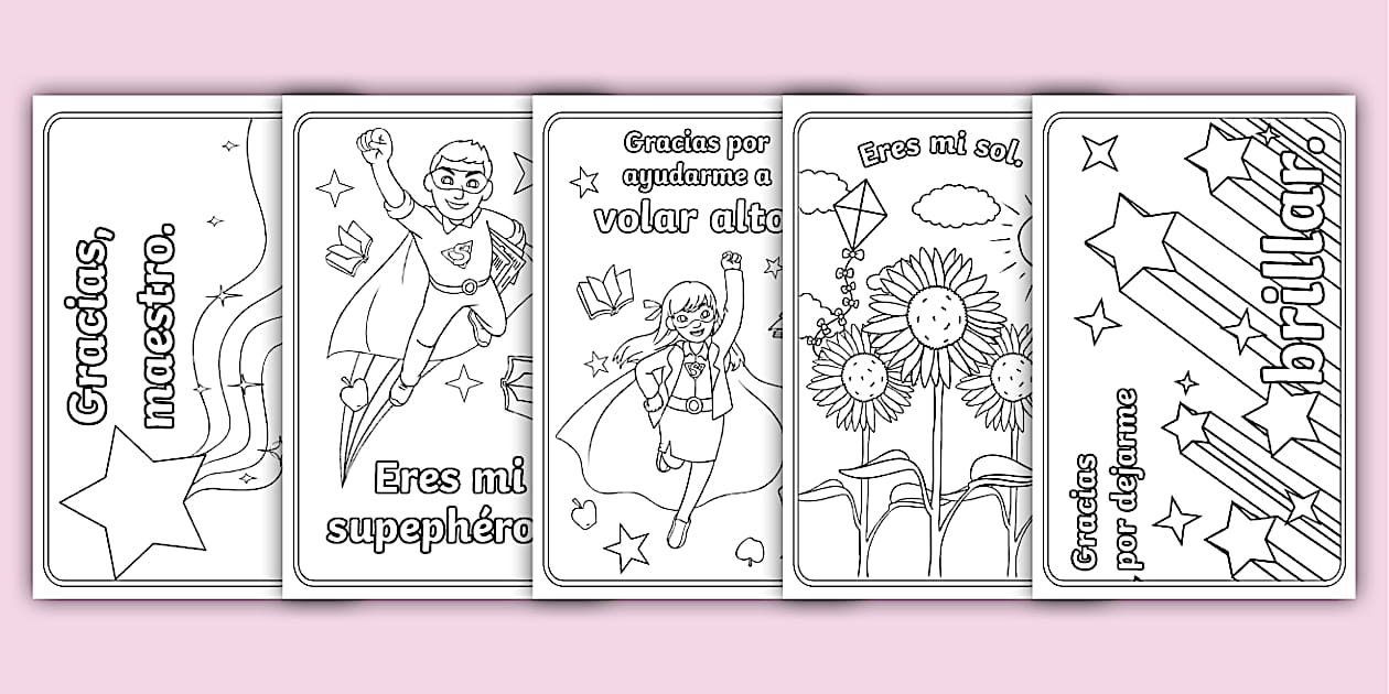 Tarjetas de agradecimiento para docentes (teacher made)