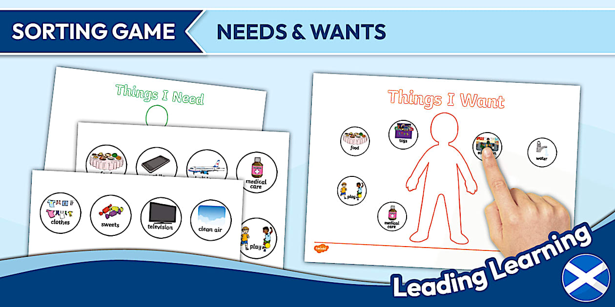 Needs and Wants Sorting Game