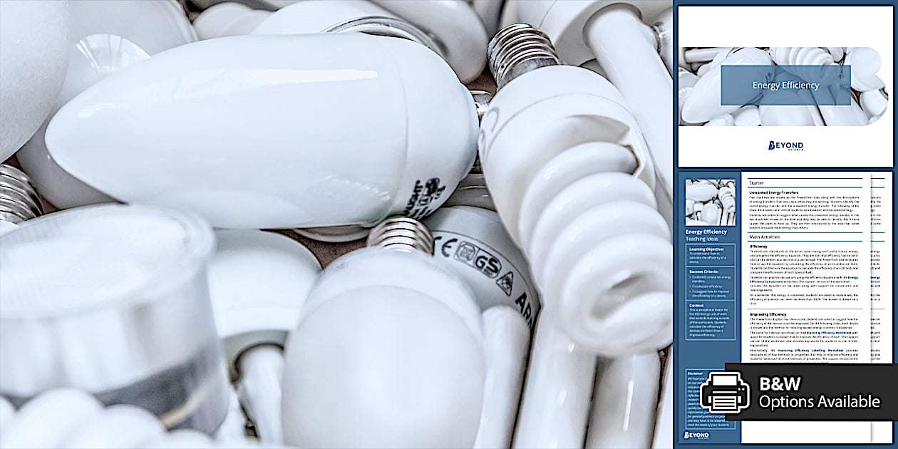 Energy Efficiency Lesson | KS3 Energy | Beyond - Twinkl