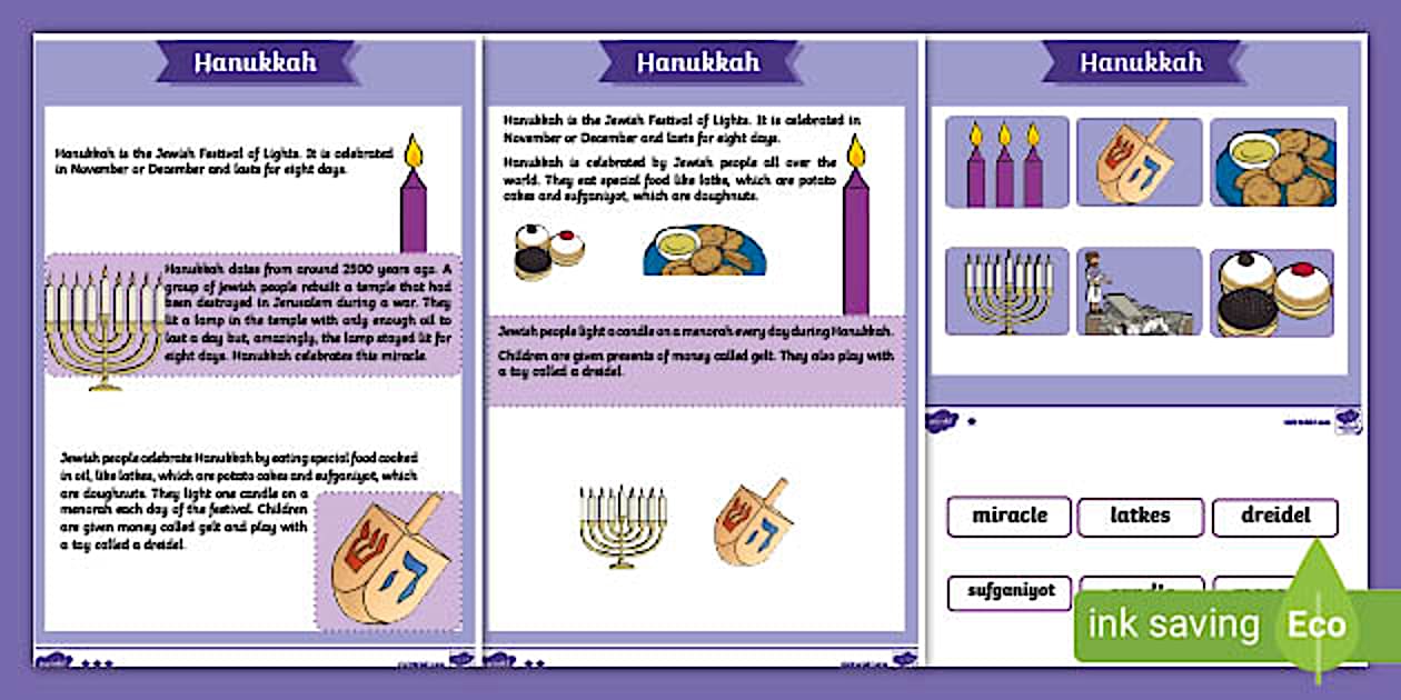 Let’s Learn About Hanukkah Differentiated Reading Comprehension