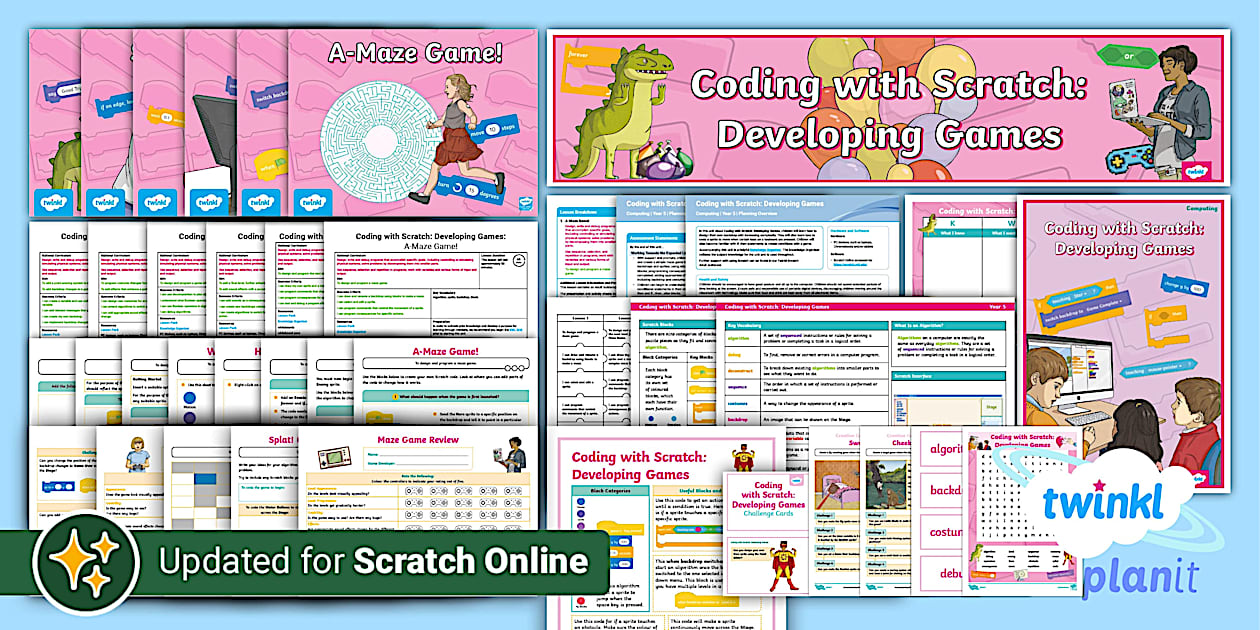 Coding with Scratch - Developing Games - Year 5 Unit Pack