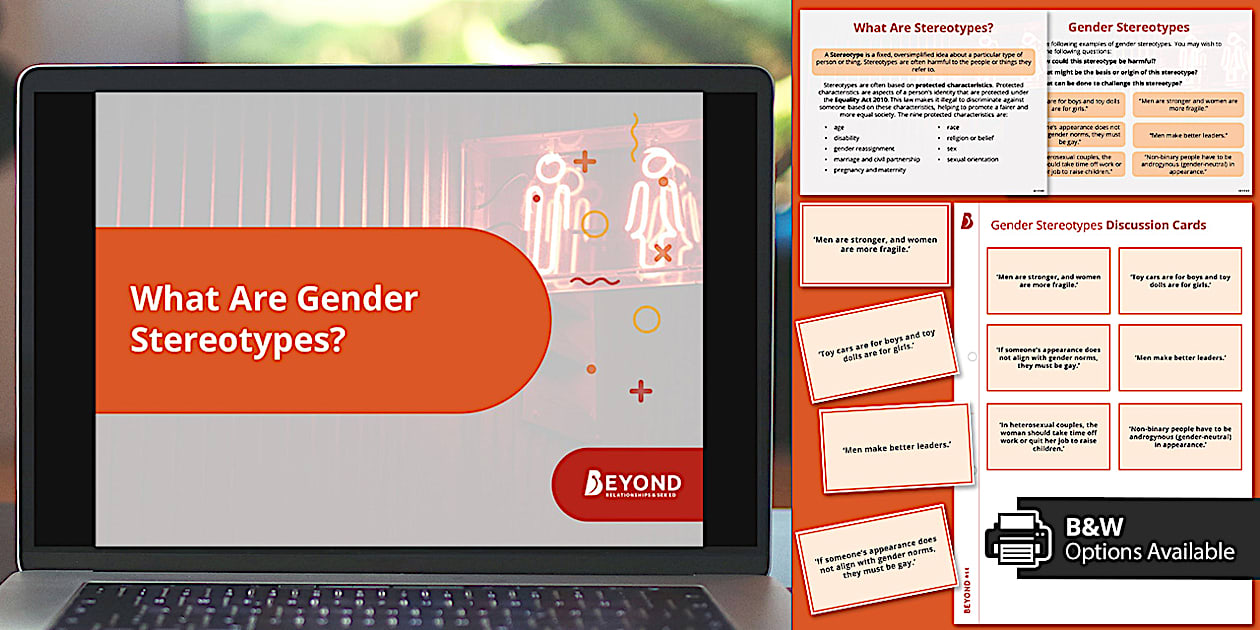 Gender Stereotypes PowerPoint and Discussion Cards - Twinkl