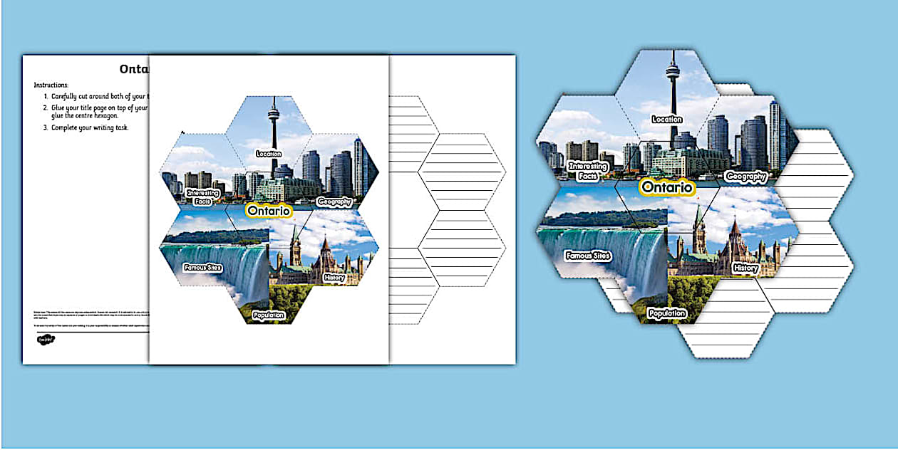 Ontario Hexagon Writing Template (teacher made) - Twinkl