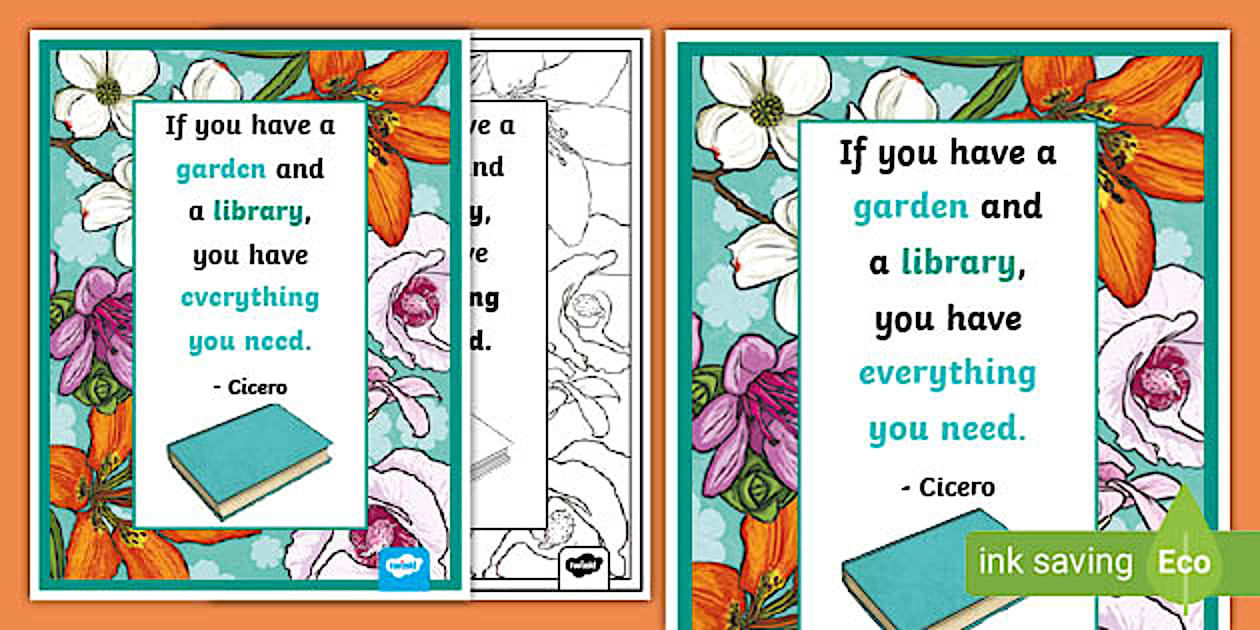 Floral Inspirational Quote by Cicero Display Poster - Twinkl