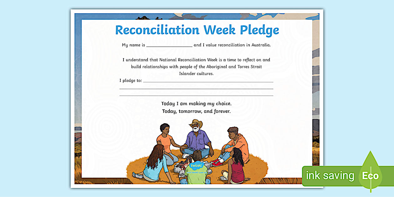 Editable Reconciliation Week Pledge Worksheet (teacher made)