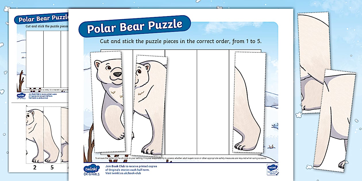 👉 Complete the Polar Bear Game Puzzle 1-5 - Twinkl