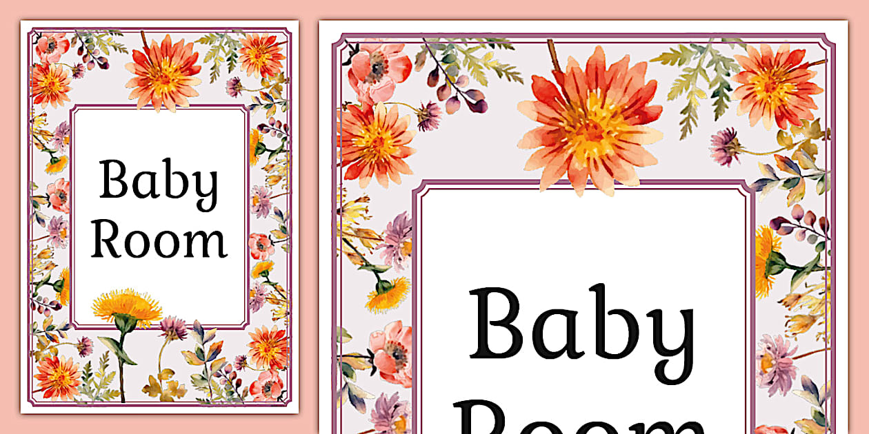 Wildflower Botanical Themed Baby Room Display Poster