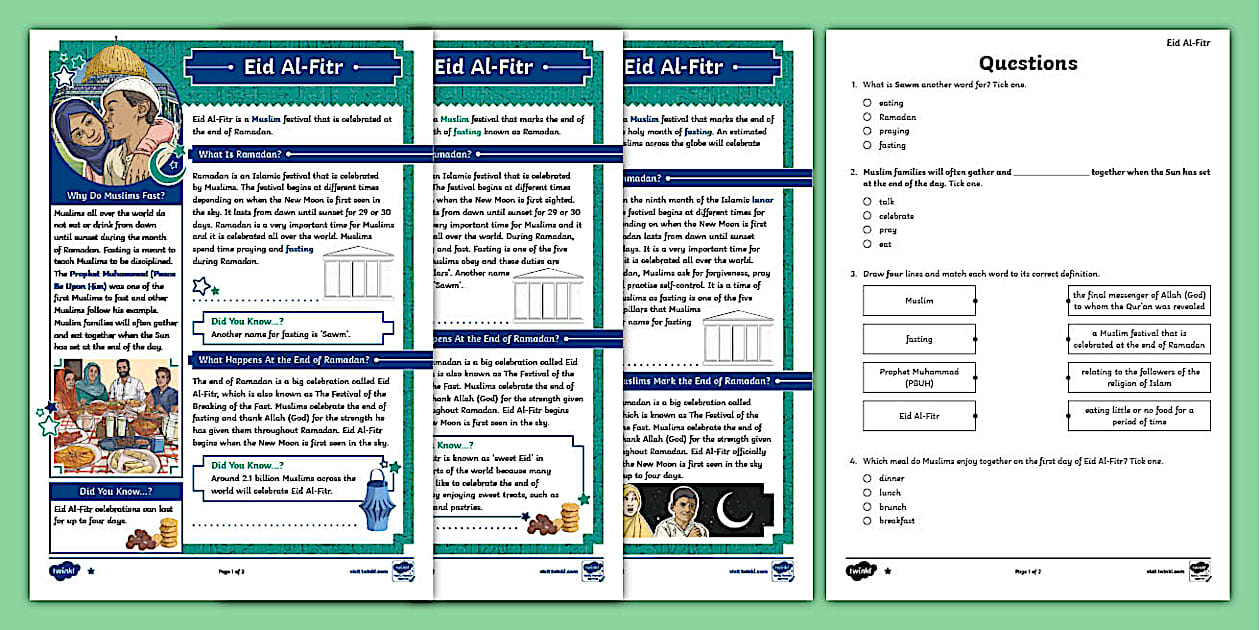 LKS2 Eid-al-Fitr Differentiated Reading Comprehension